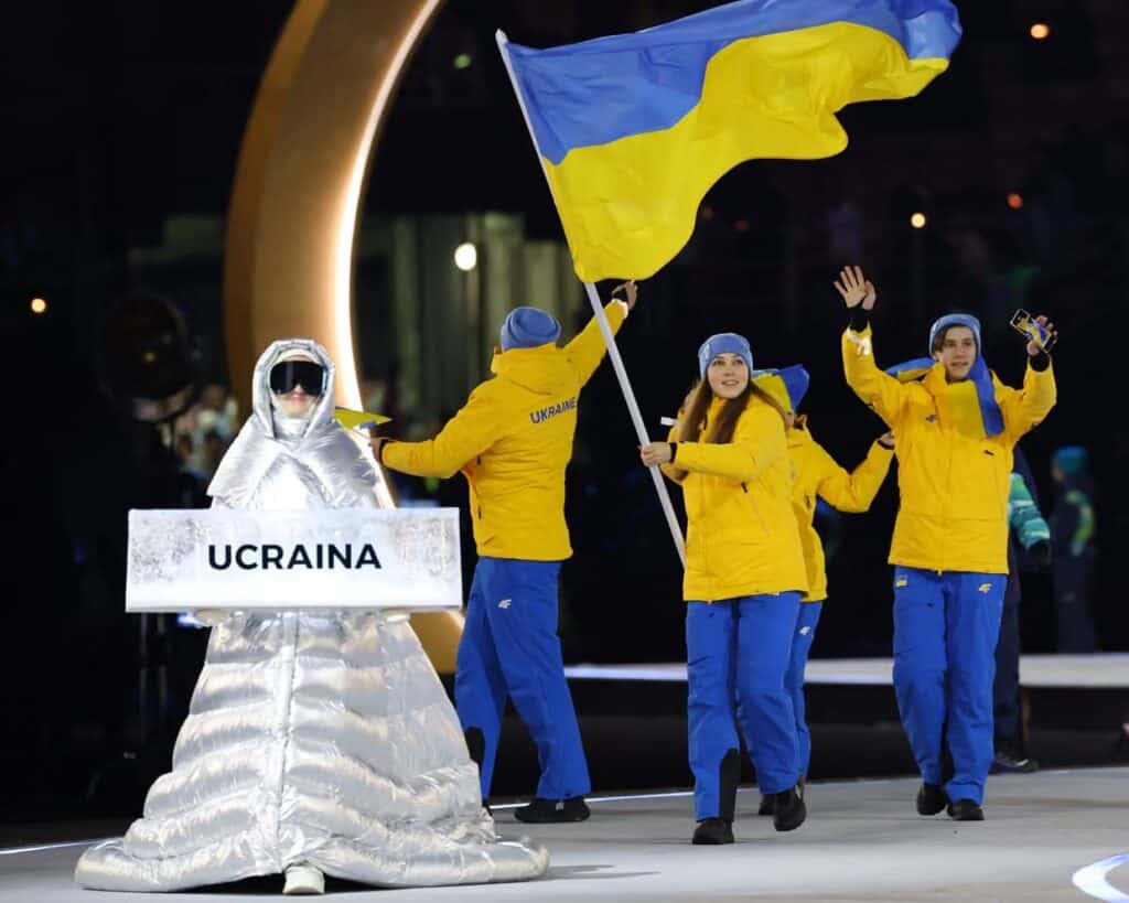 Russian woman carried Ukraine team placard at Winter Olympics opening ...